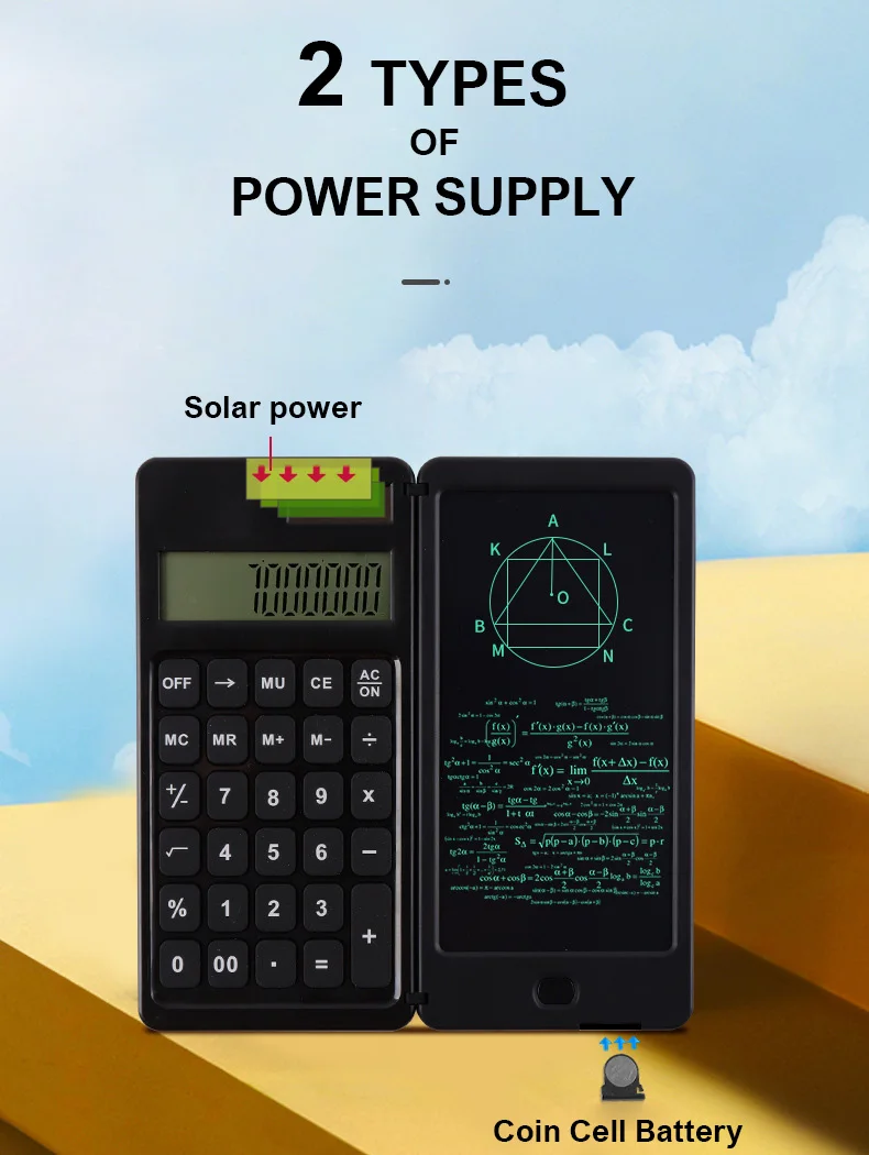Multifunction Dual Power Solar Calculator Portable Flip Calculator With ...