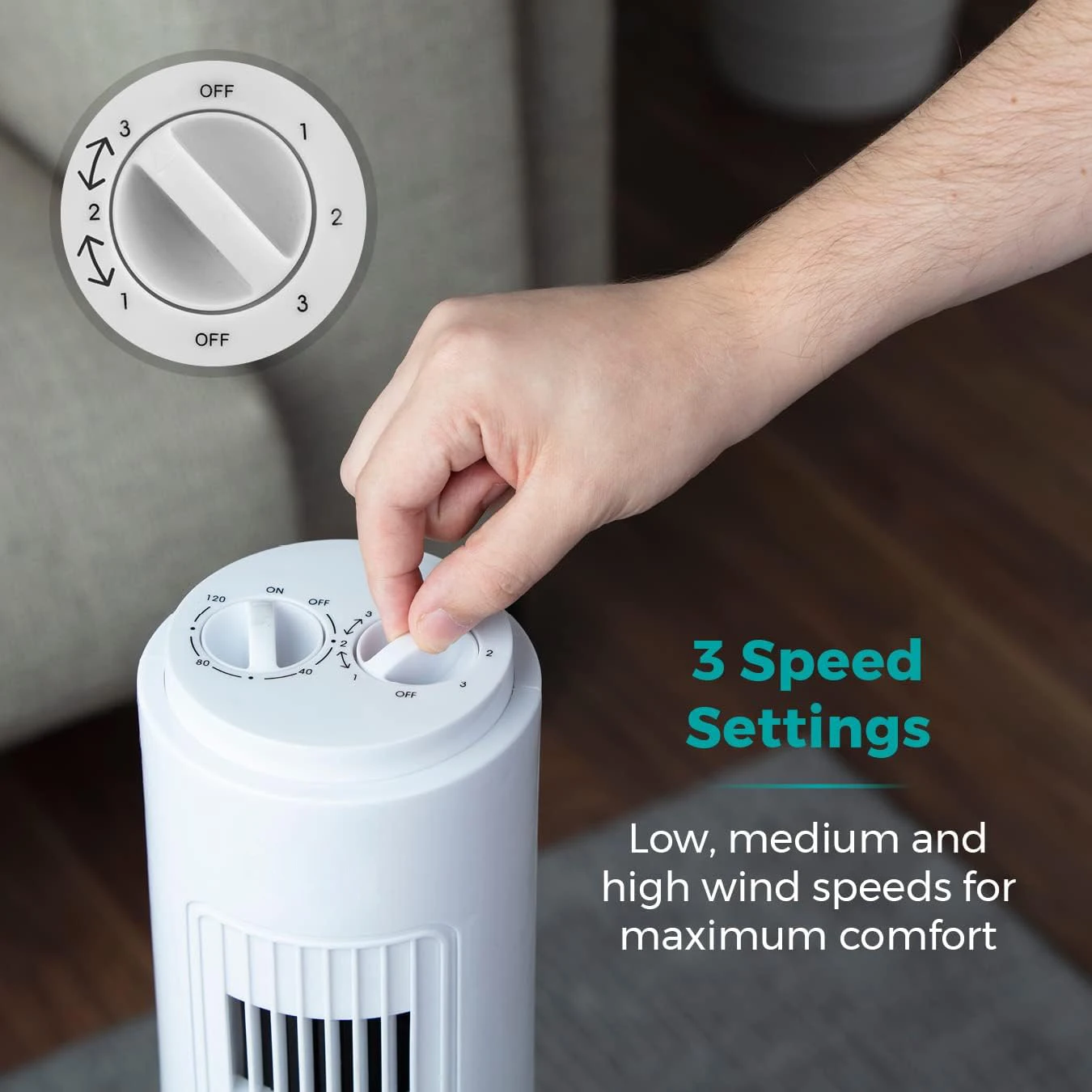 Hot Sale Household Air Cooling 29 Inch Electric Plastic White Tower Fan ...