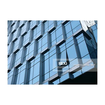 Aluminum Stick Built Frame Curtain Wall Unitized Facade System Building ...