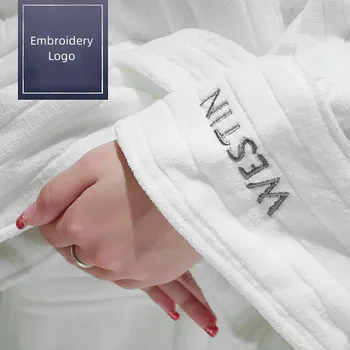 Westin Hotel Velvet Pile Terry Bathrobe Luxury 100% Cotton Thickened ...