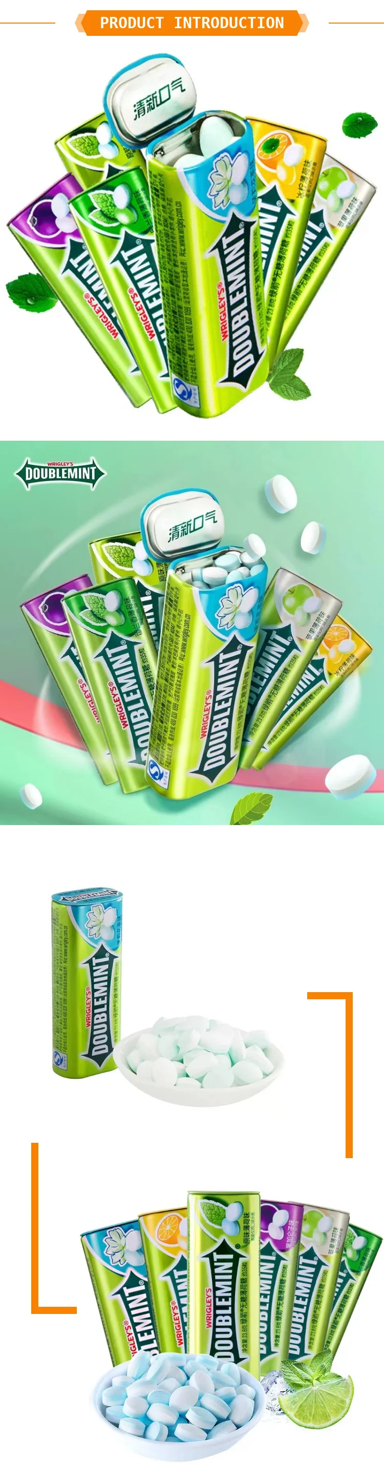 Chewing Gum Sugar-free Chewing Gum 23.8g 35pcs Jasmine Tea Mint Chinese ...