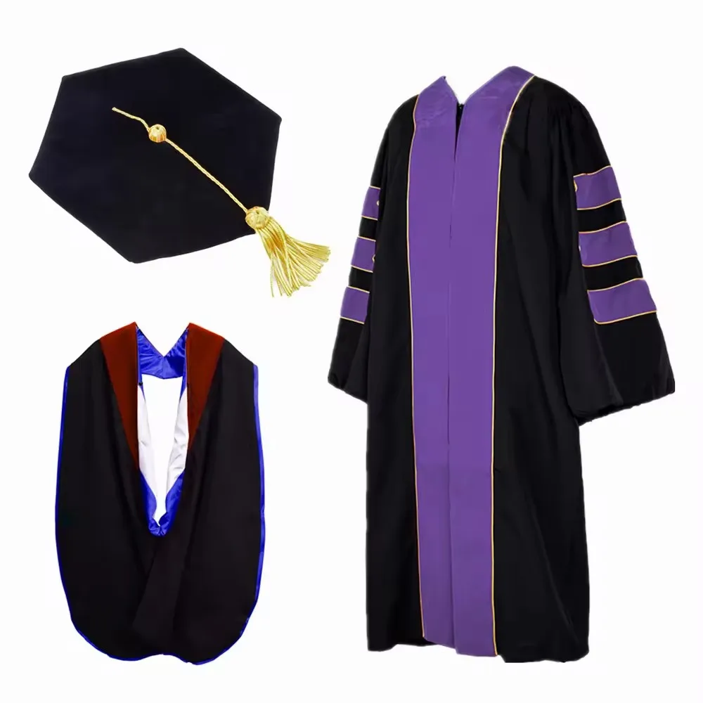 Hotsale Deluxe Doctoral Graduation Robes Phd Graduation Gown Hood and ...