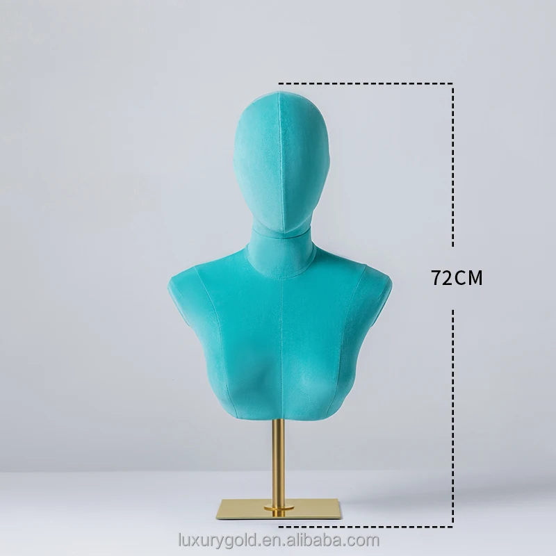 Luxury Jewellery Bust Display Mannequin Wig Display Woman Velvet ...