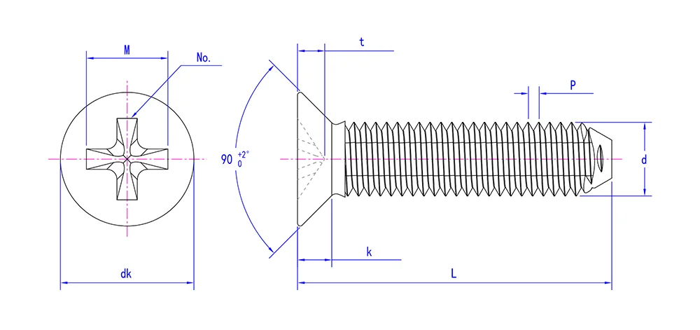Cross Countersunk Head Thread Rolling Triangle Tri-lobular Thread ...