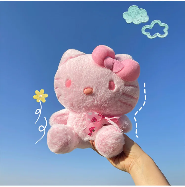 Sanrio Pink Cherry Kitty Doll Plushies Sakura Kt Cat Plush Toy Children ...