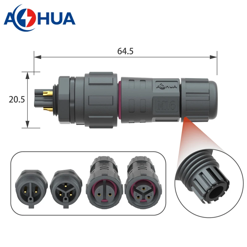 3pin Assembly Panel Mount IP67 Male Female Waterproof Electrical Wire ...