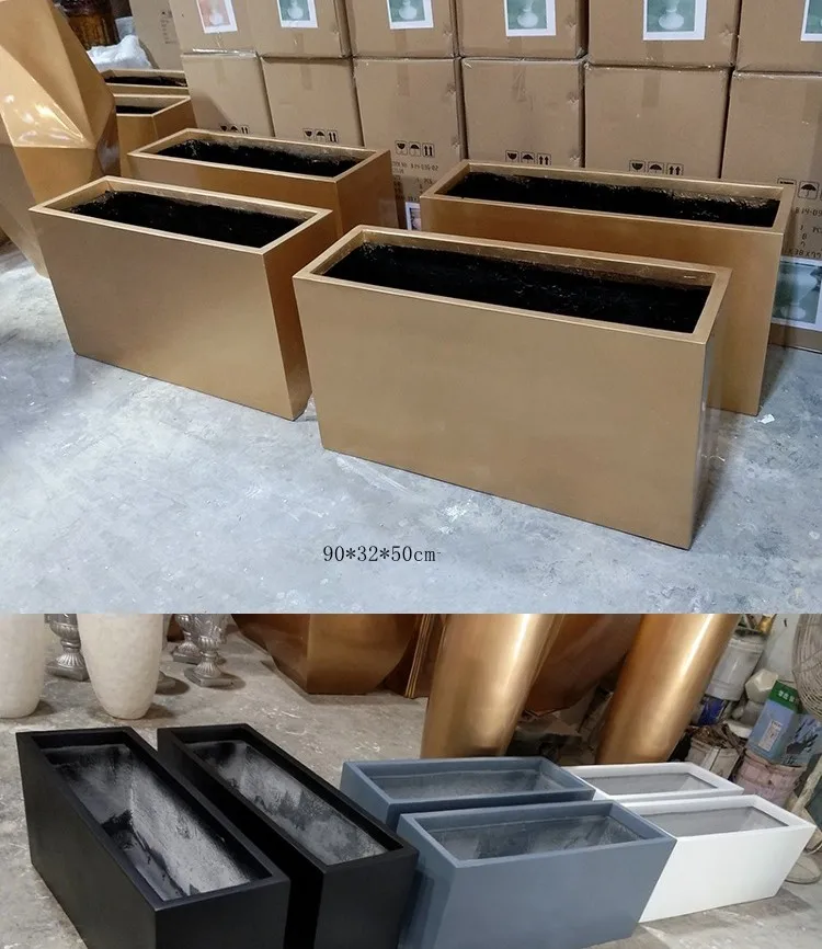 Modern Large Rectangular Plant Pot - Customizable Design