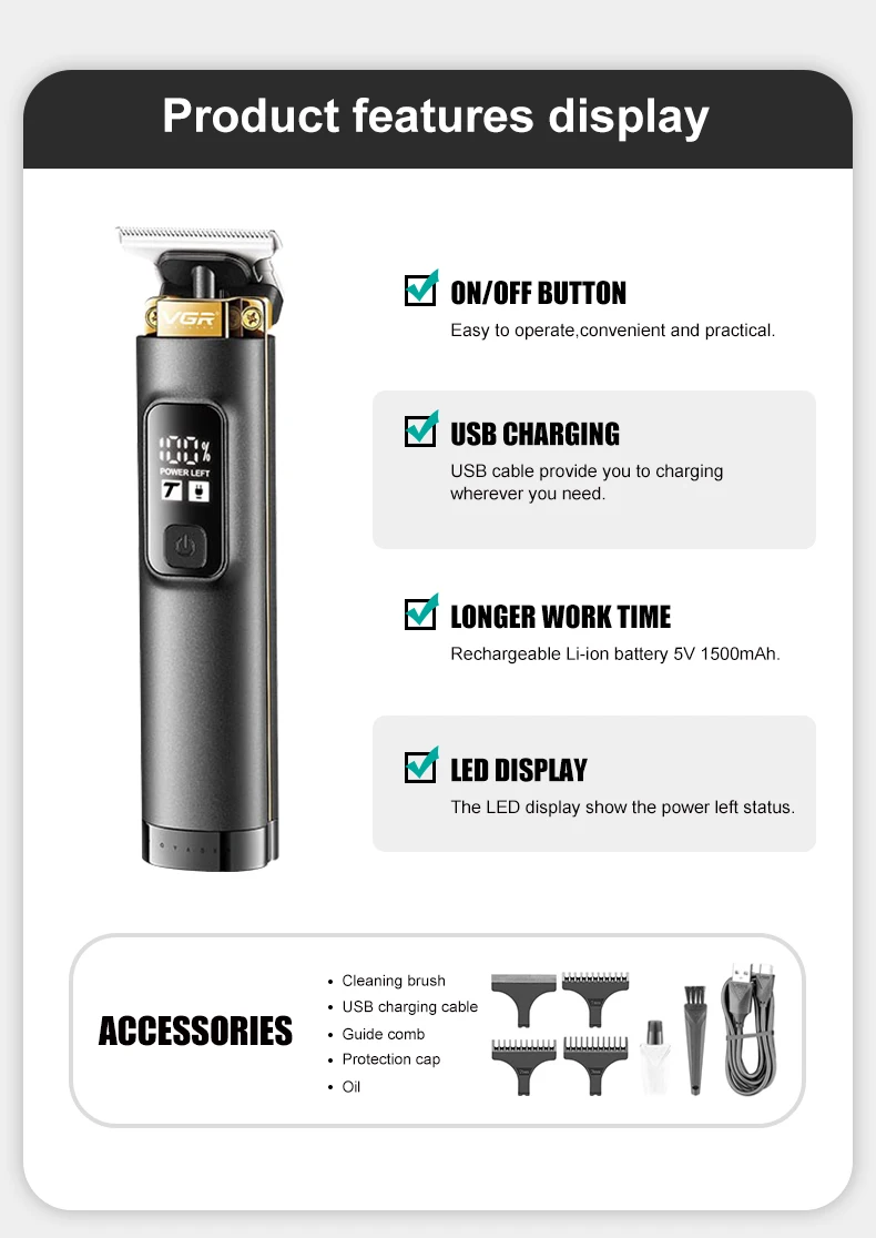VGR V-985 Hair Cut Machine - Professional Electric Trimmer