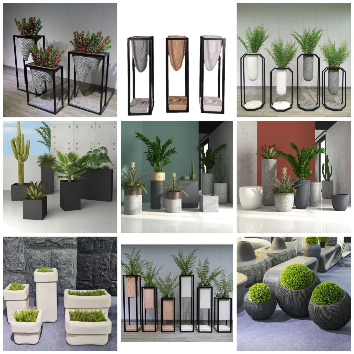 Nordic Big Popular Irregular FRP Planter, Fibreglass Flower Pots for ...