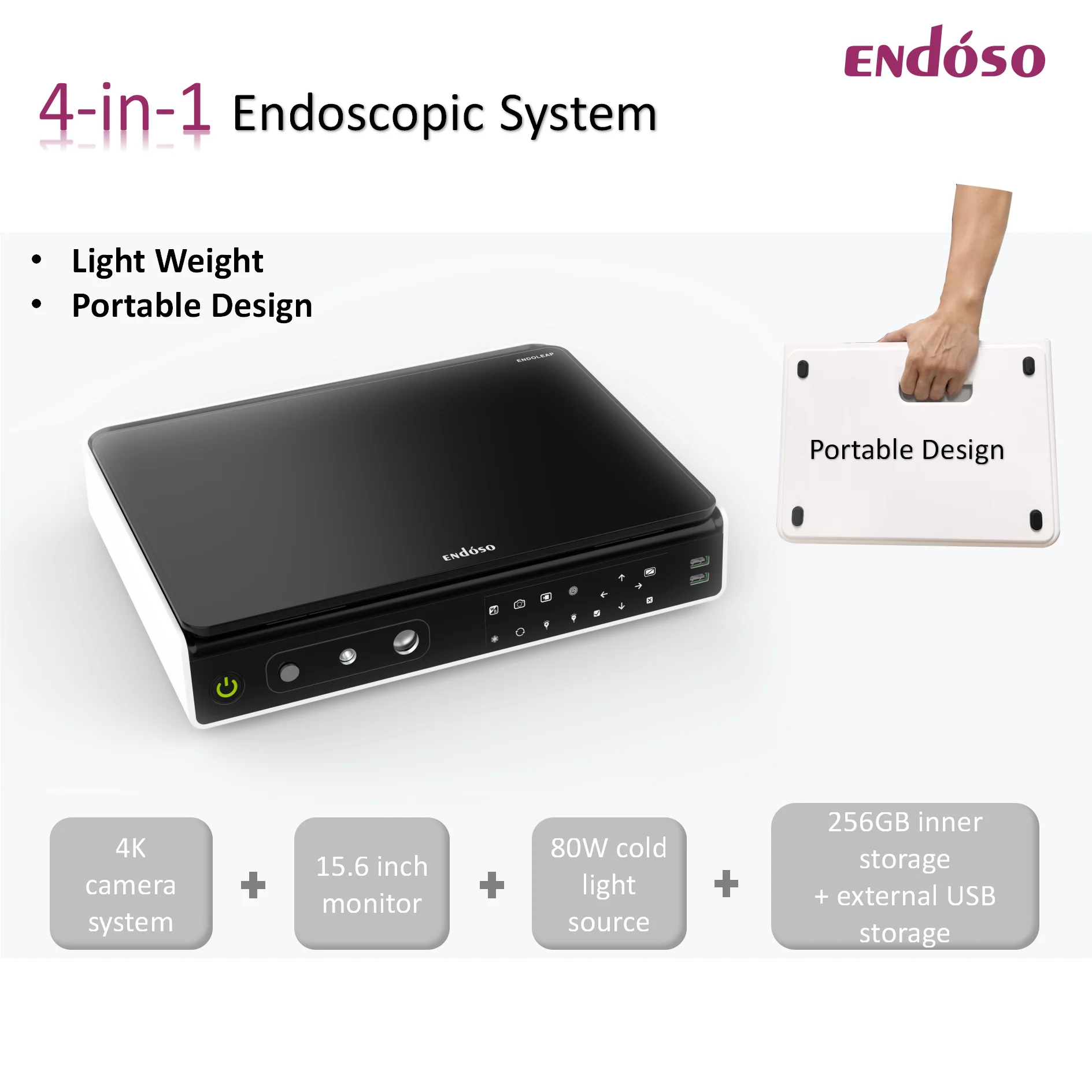 4K UHD Endoscope Camera System with Cold LED Light Source Laparoscopy ...