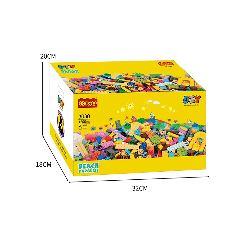 COGO 1200pcs Classic ABS Building Blocks Sets DIY Bricks education Toy ...