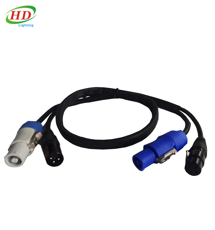 Professional PowerCon plus 3 Pin DMX Combi Combo Hybrid Cable| Alibaba.com