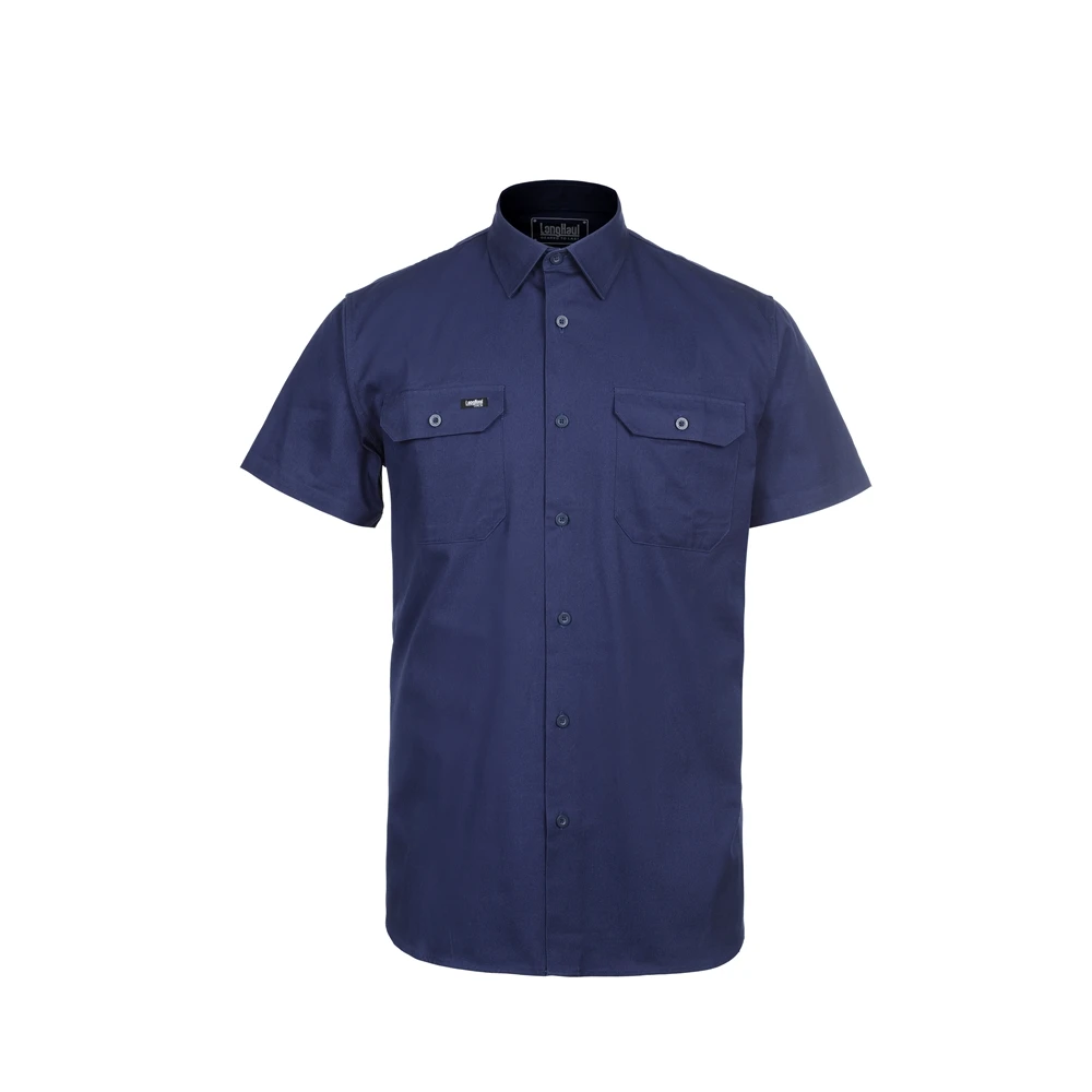 Motor Mechanic Uniform for Mens Short Sleeve Work Shirt Turn-Down ...