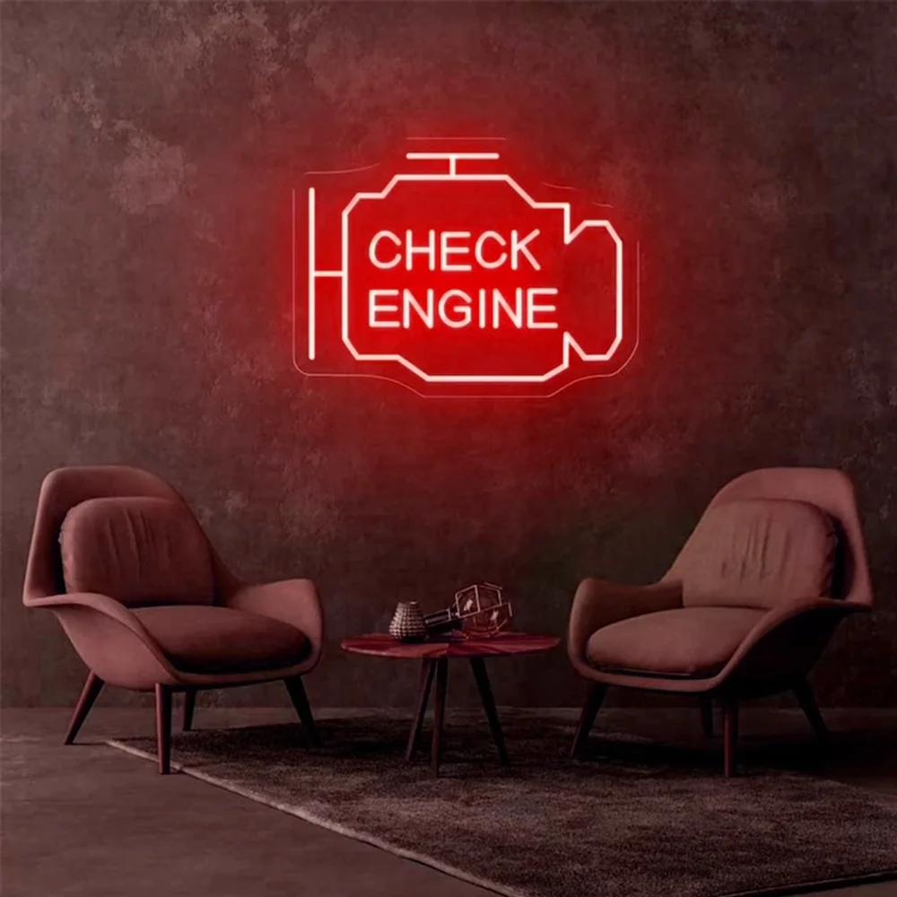 Check Engine Neon Sign Led Custom Sign Auto Room Garage Repair Shop ...