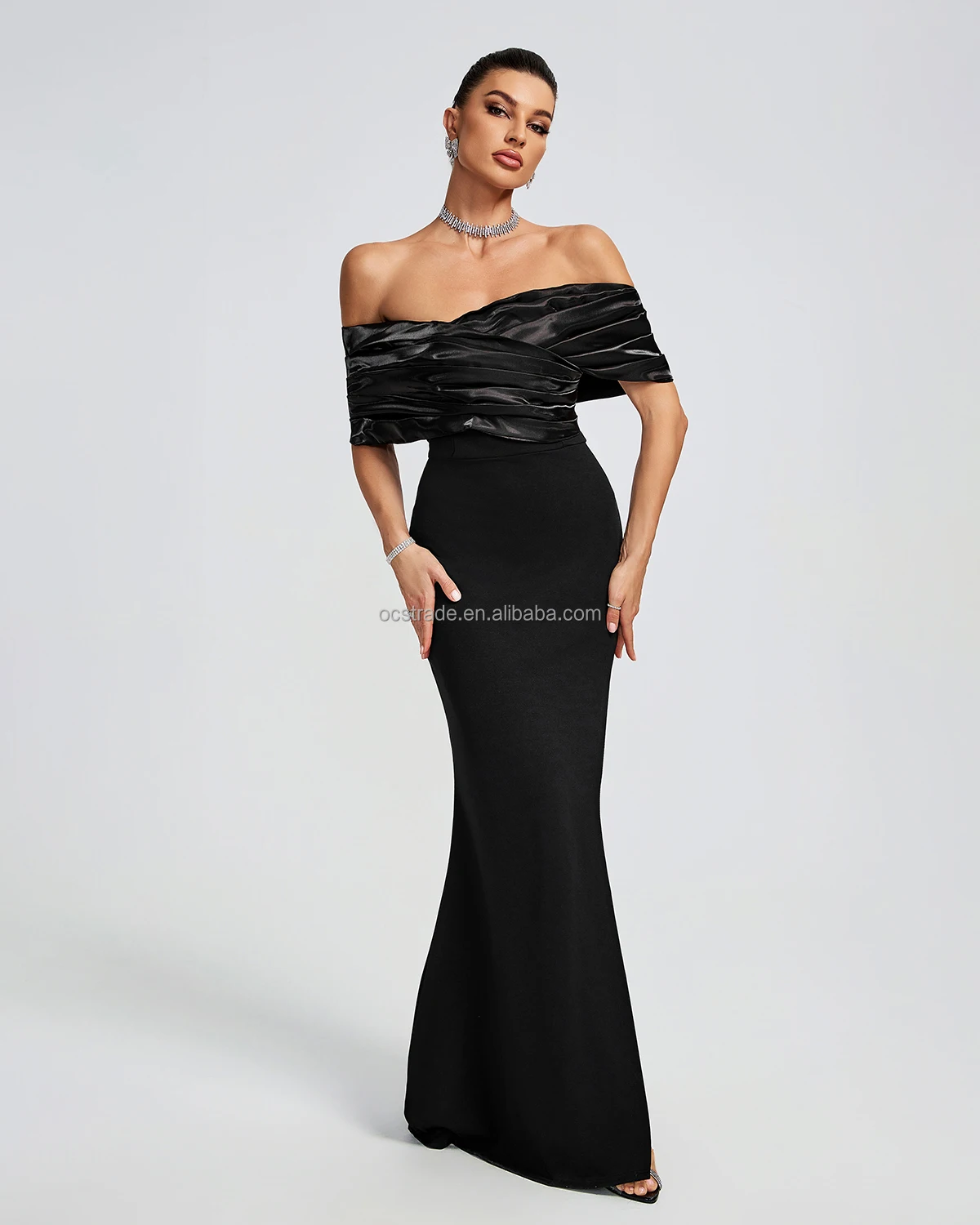 Ocstrade Black Evening Gown Dress Elegant Ball Gown Off The Shoulder ...