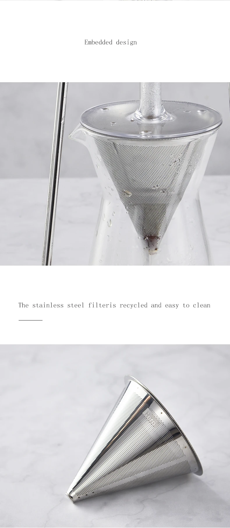 Zerohero Ice Drip Coffee Tower - Efficient Cold Brew Maker