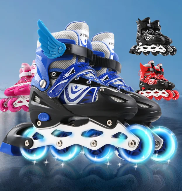 America Flashing Roller Skates Wings 4 Wheel Inline Skating Shoes For ...