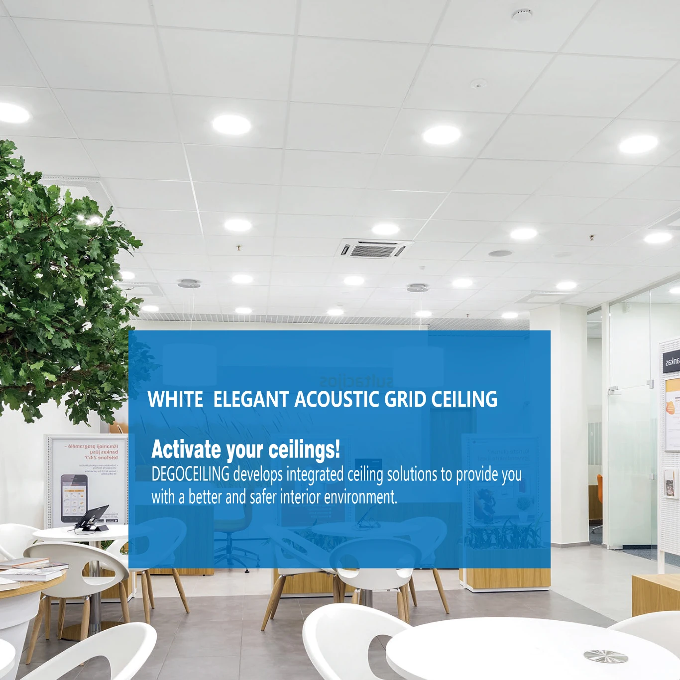 Mineral Wool System Ceiling System 600x600mm Fireproof Fiber Reinforced ...