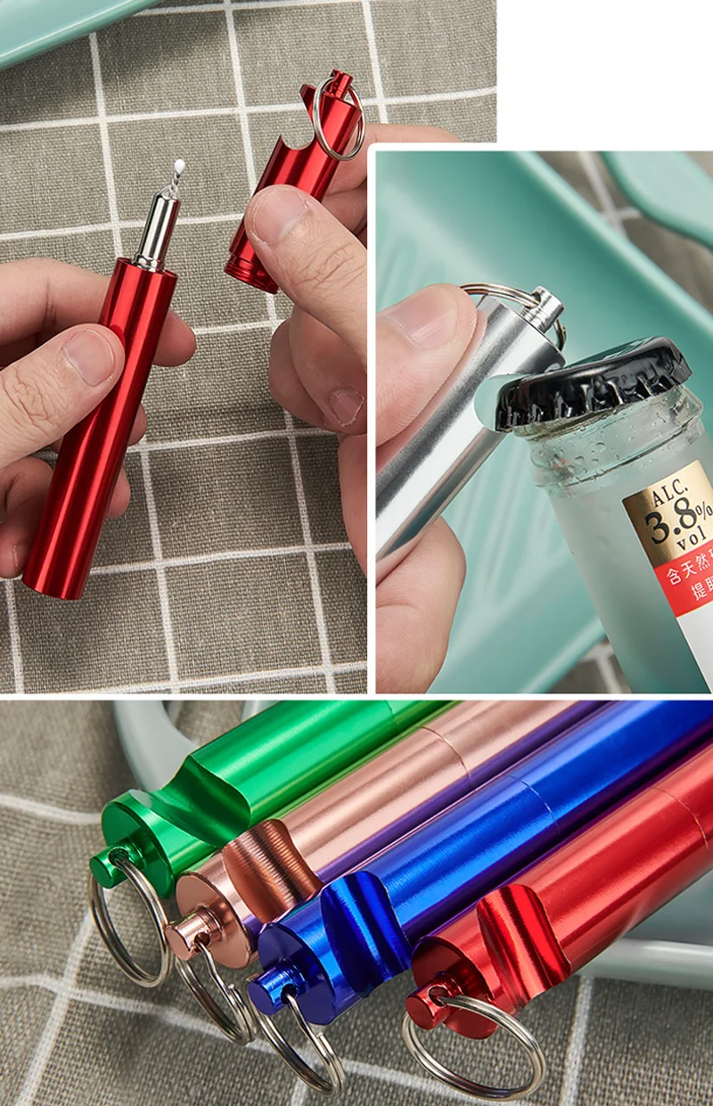 Stainless Steel Folding Collapsible Drinking Straw Kit