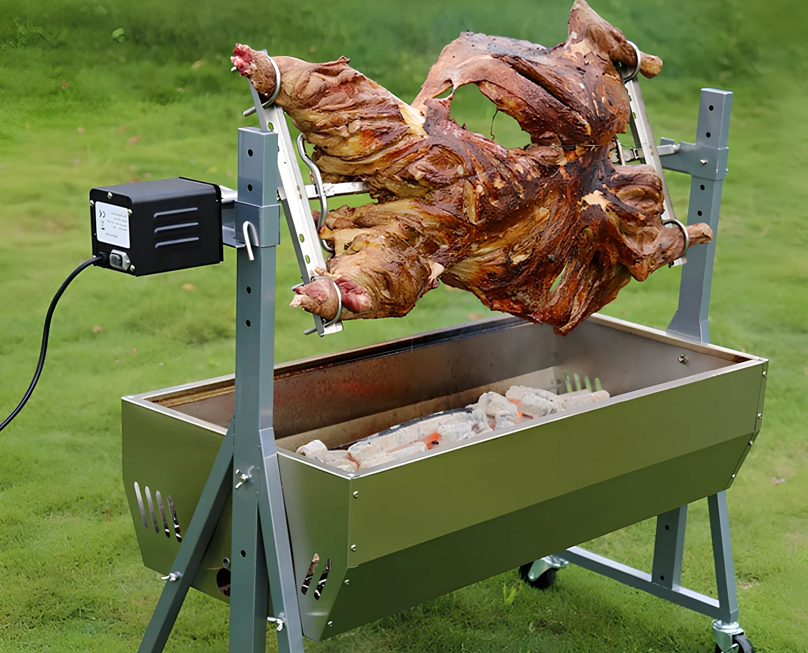 Mobile Stainless Steel Charcoal BBQ Grill for 5+ People