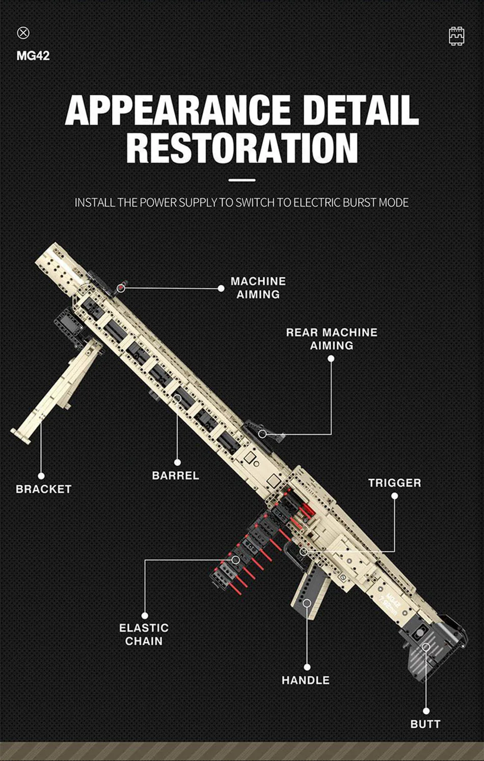 Reobrix 77006 Technical Military Germany Mg-42 Machine Gun Model ...