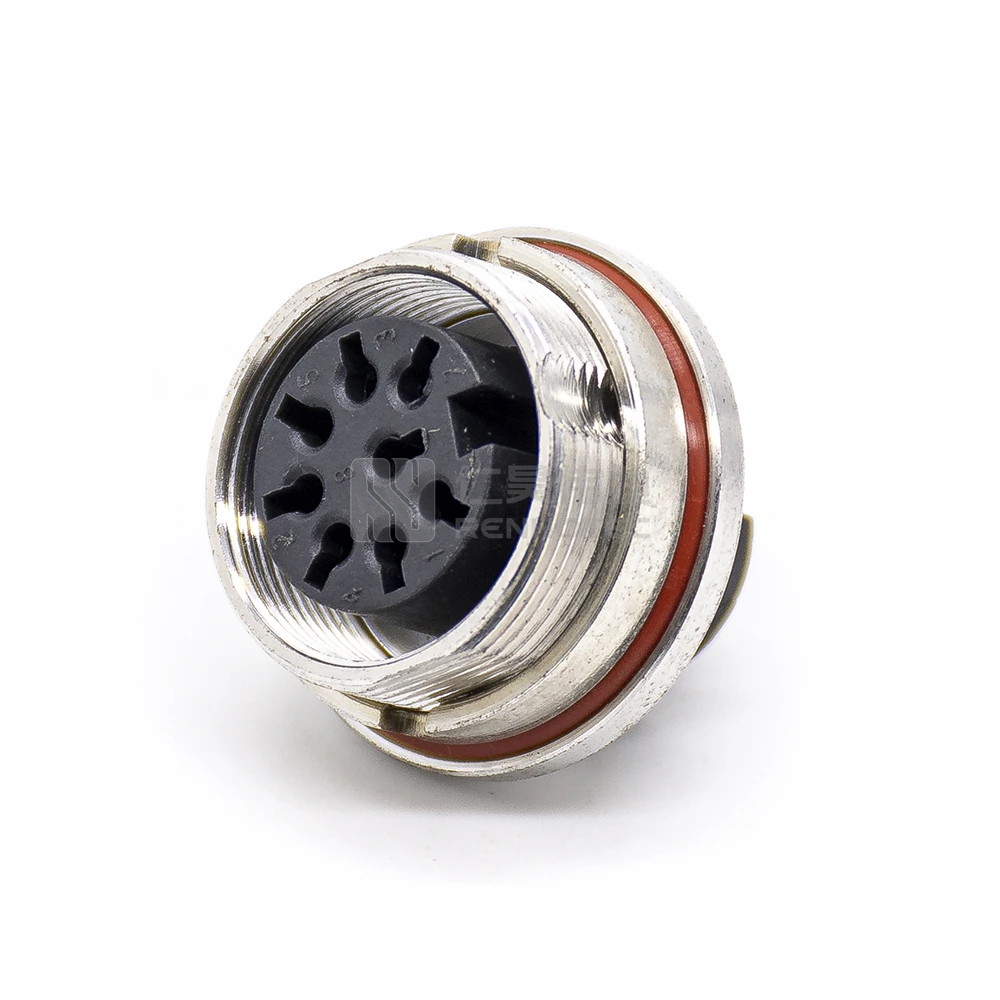 M16 8pin Female Panel Mounting Socket Front Mount Receptacle - Buy M16 ...