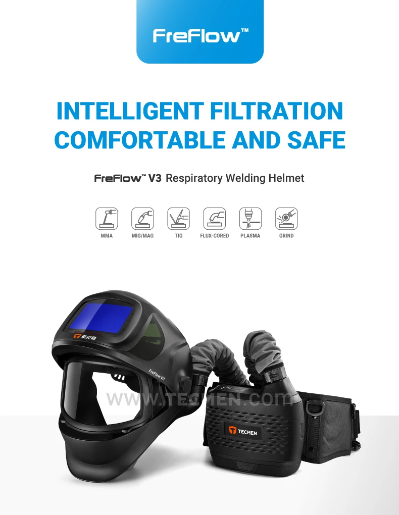 TECMEN FREFLOW V3 - Advanced Air Purifying Welding Helmet