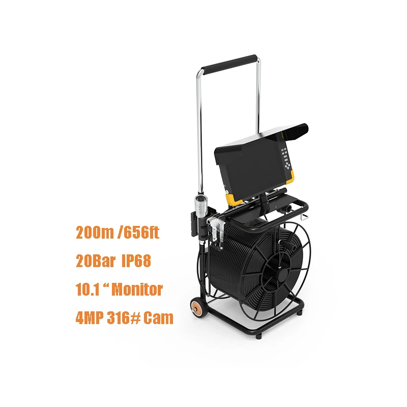 4K 200m Cable CCTV - Borehole Inspection Camera with Night Vision