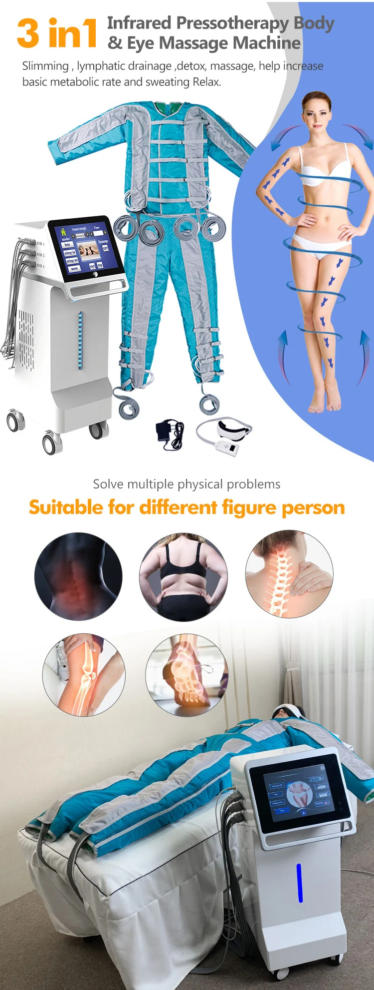 Popular Pressotherapy Lymphatic Drainage Machine With Infrared Massage ...