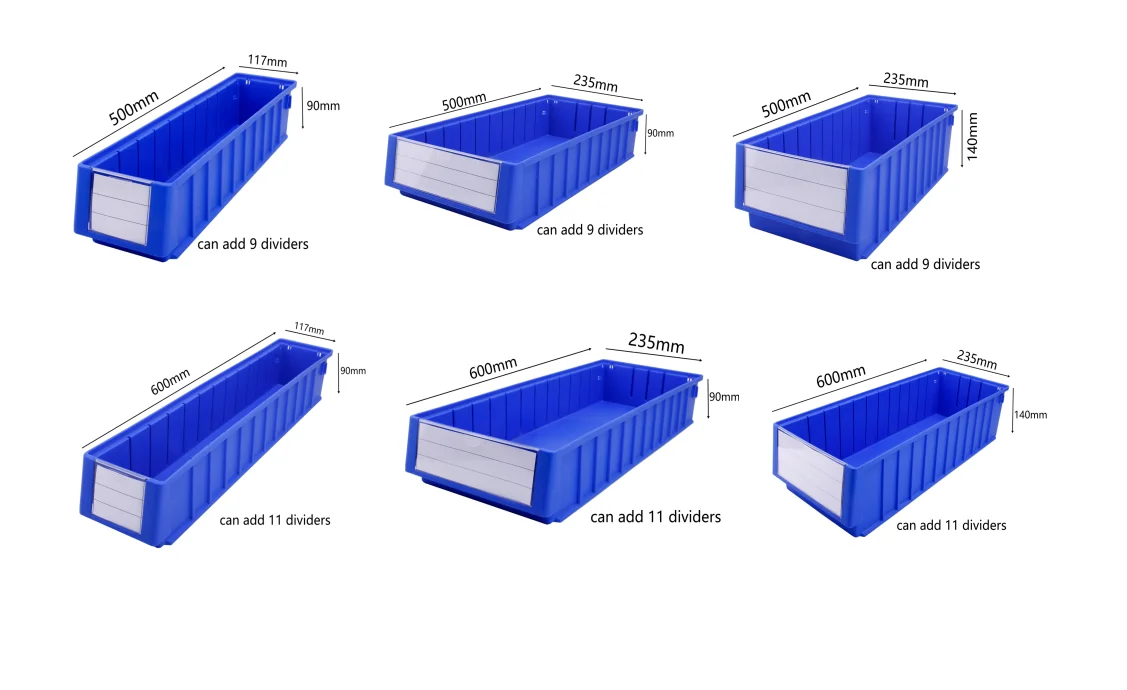 Solid Plastic Bin Stackable Storage Bins with Divider Industrial ...