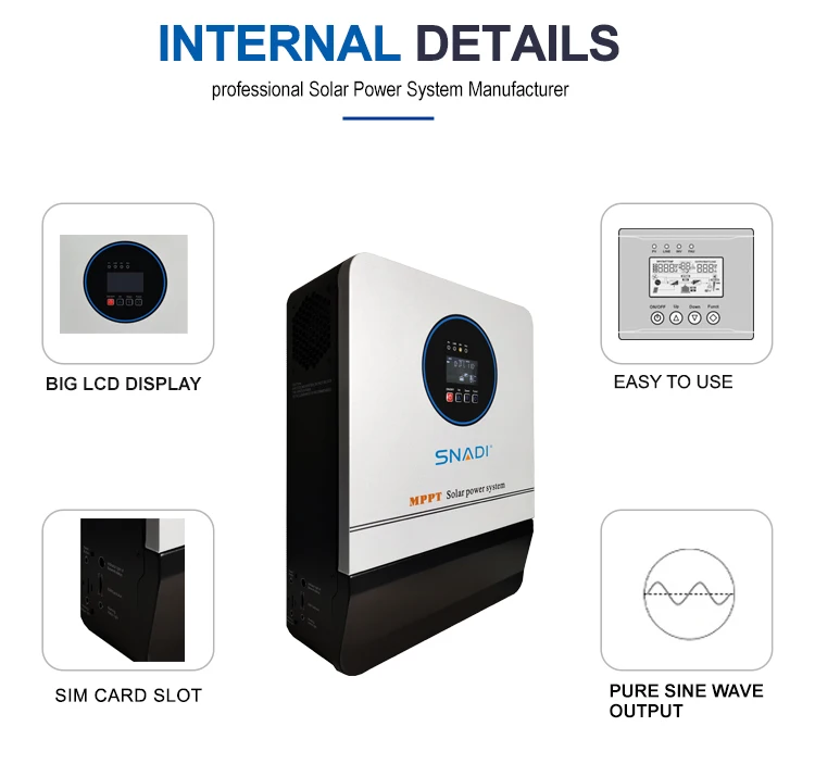 Snadi Lcd Display Solar Power Inverter 1.5kw 2kw 3kw 5kw 6kw Off-grid ...