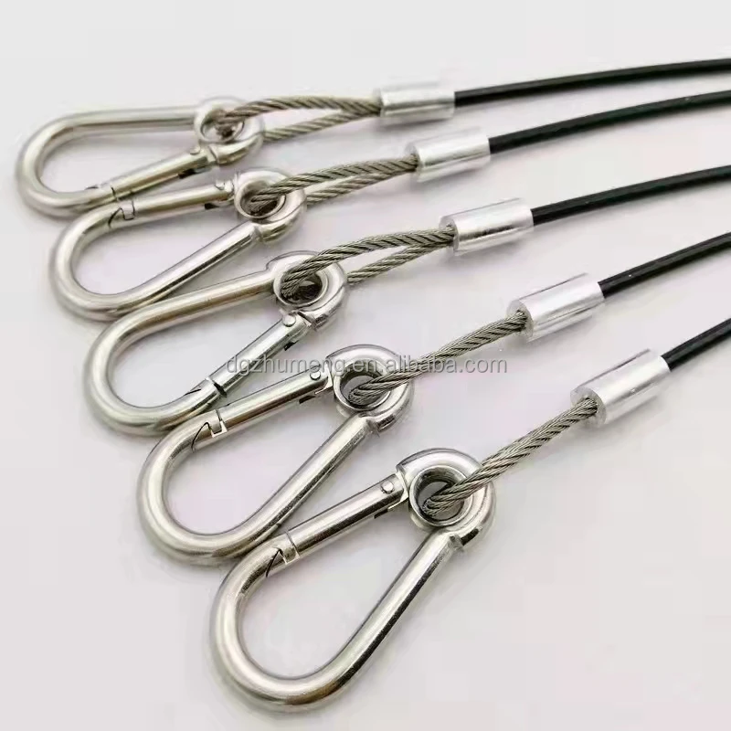 Heavy Duty Braided Safety Steel Coated Wire Rope Assembly With Loop ...