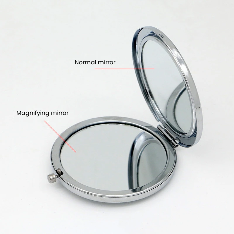 Custom Logo Round Double-Sided Magnifying Compact Mirror