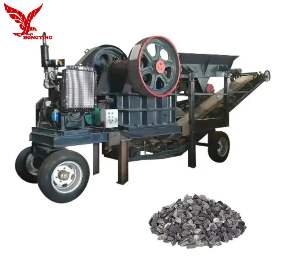 Portable Mobile Mini Stone Rock Crushing Machine Low Price Jaw Crusher ...