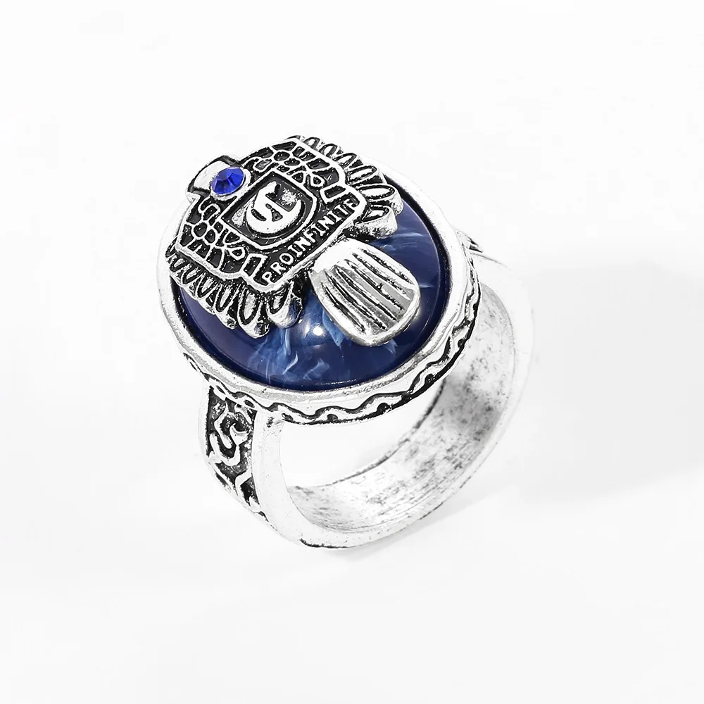 The Vampire Diaries Ring - Blue Gem Adjustable Jewelry