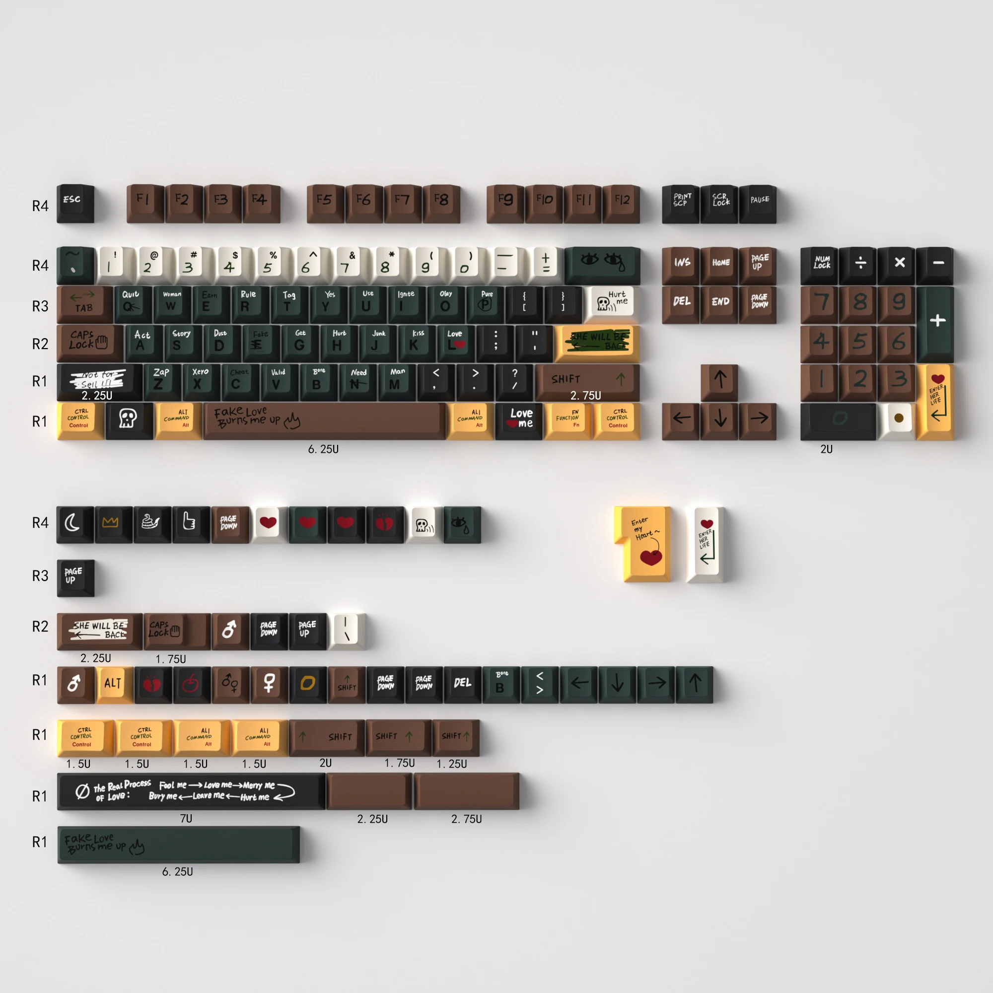 DIY Keycaps Set Mechanical keyboard PBT Dye-sublimation Cherry Profile ...