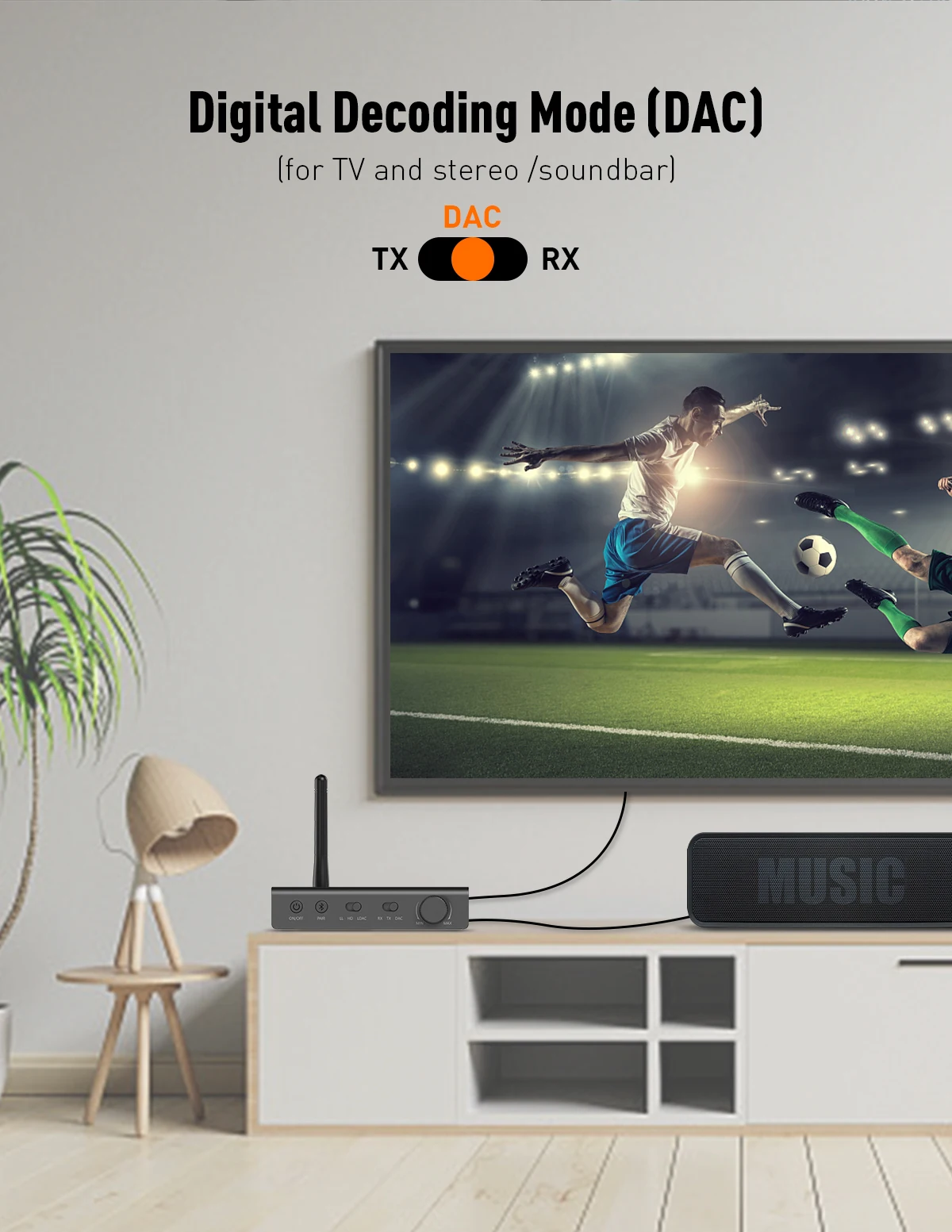 1mii 2024 Bluetooth Digital Decoder 3 In 1 Bluetooth 5.0 Transceiver Adapter Support Sbc / Aac ...