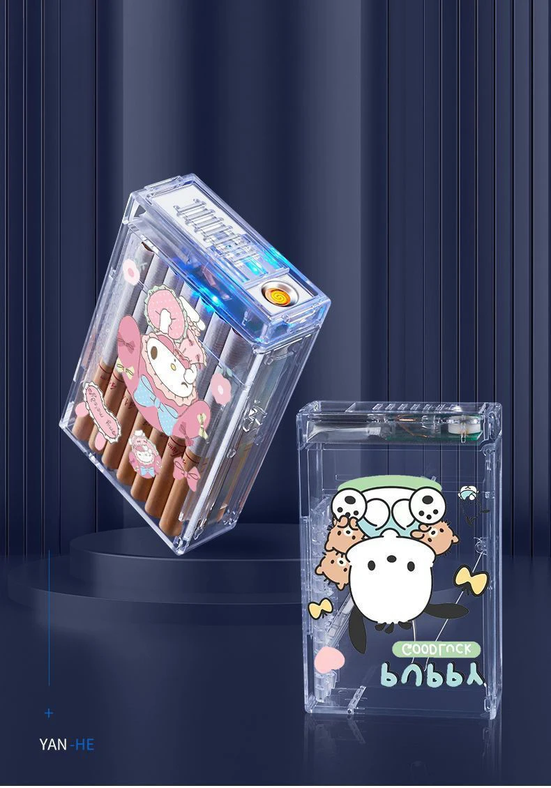 Kuromi Hello Kitty Cigarette Case Lighter - Cute USB Electric Lighter ...