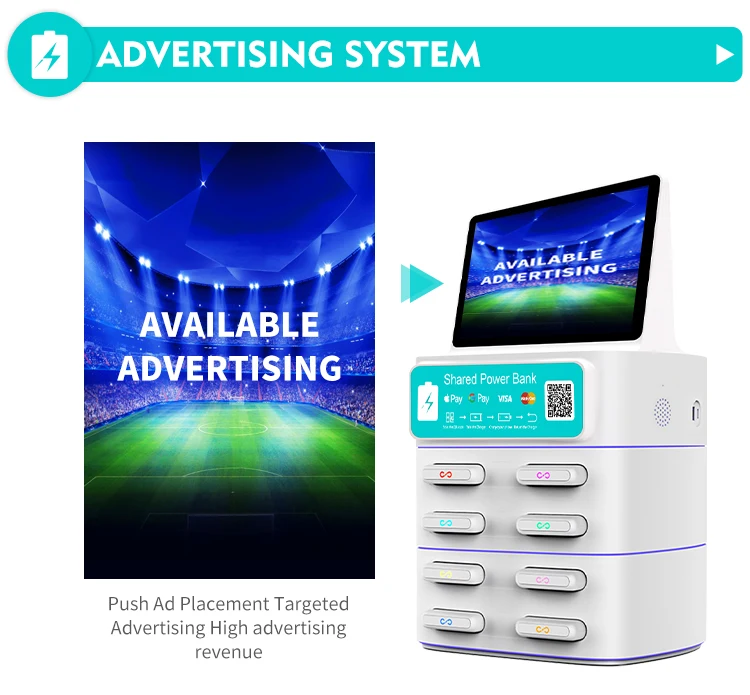 Public Power Bank Rental Station 8 Ports Powerbank Sharing Vending ...
