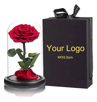 Wholesale 30 Colors Valentines Eternal Rosas Flower Custom Logo On ...
