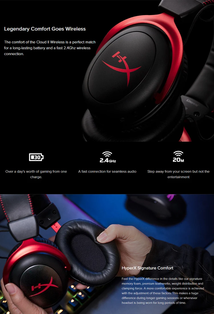 Hyper X Cloud II Headphone - Wired 2.4G Gaming Audio