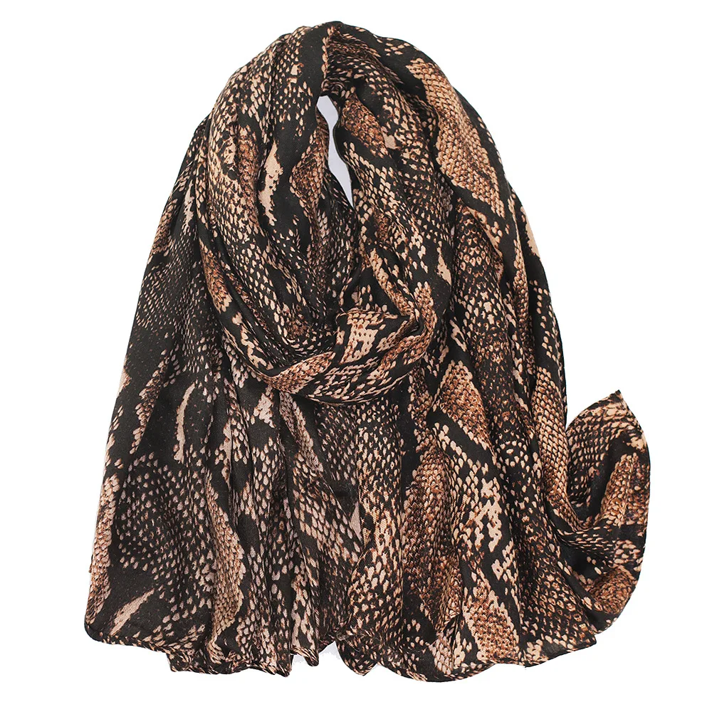 Latest Polyester Snake Print Scarf Women Versatile Sunscreen Shawl ...