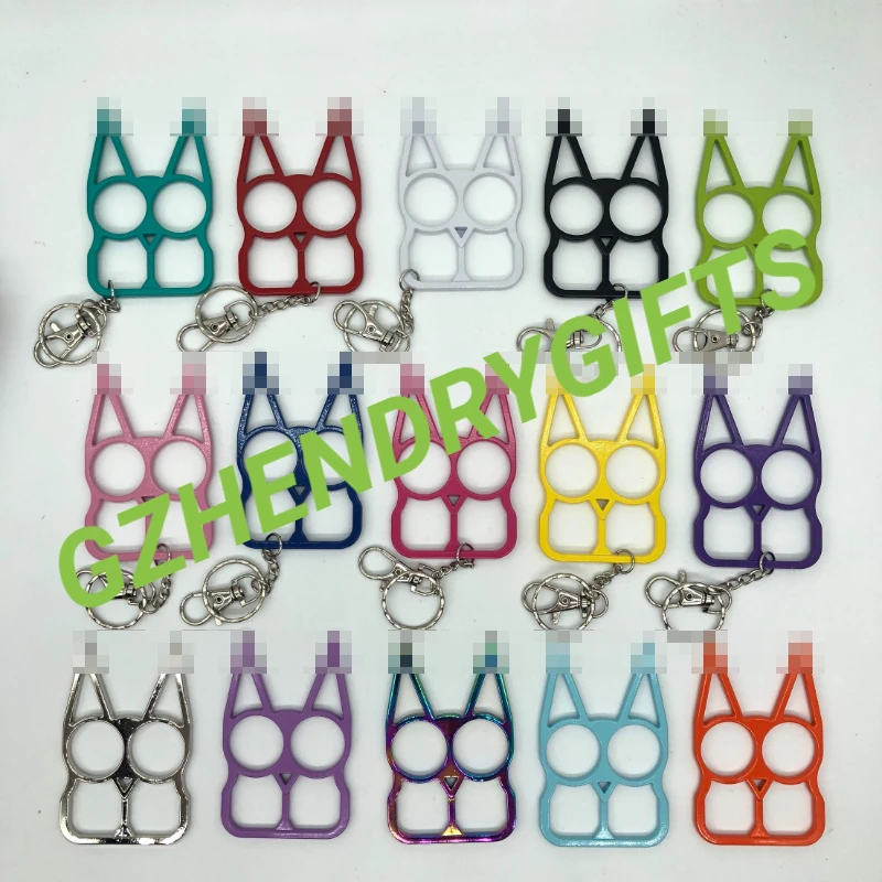 Multi-function Portable Cute Cat Ear Keychain Ladies Bag Accessories Keyring Girls Outdoor Metal ...