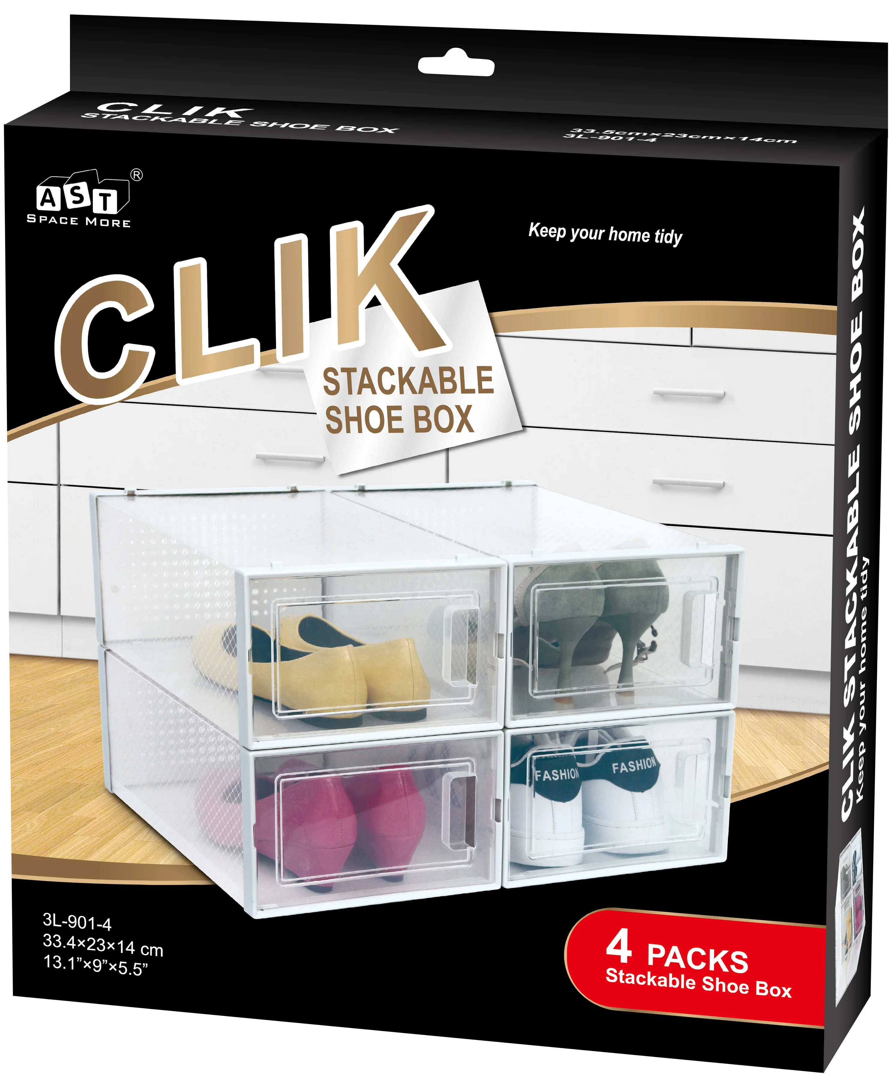 Transparent Clear Stackable Plastic Sports Shoes Display Containers ...