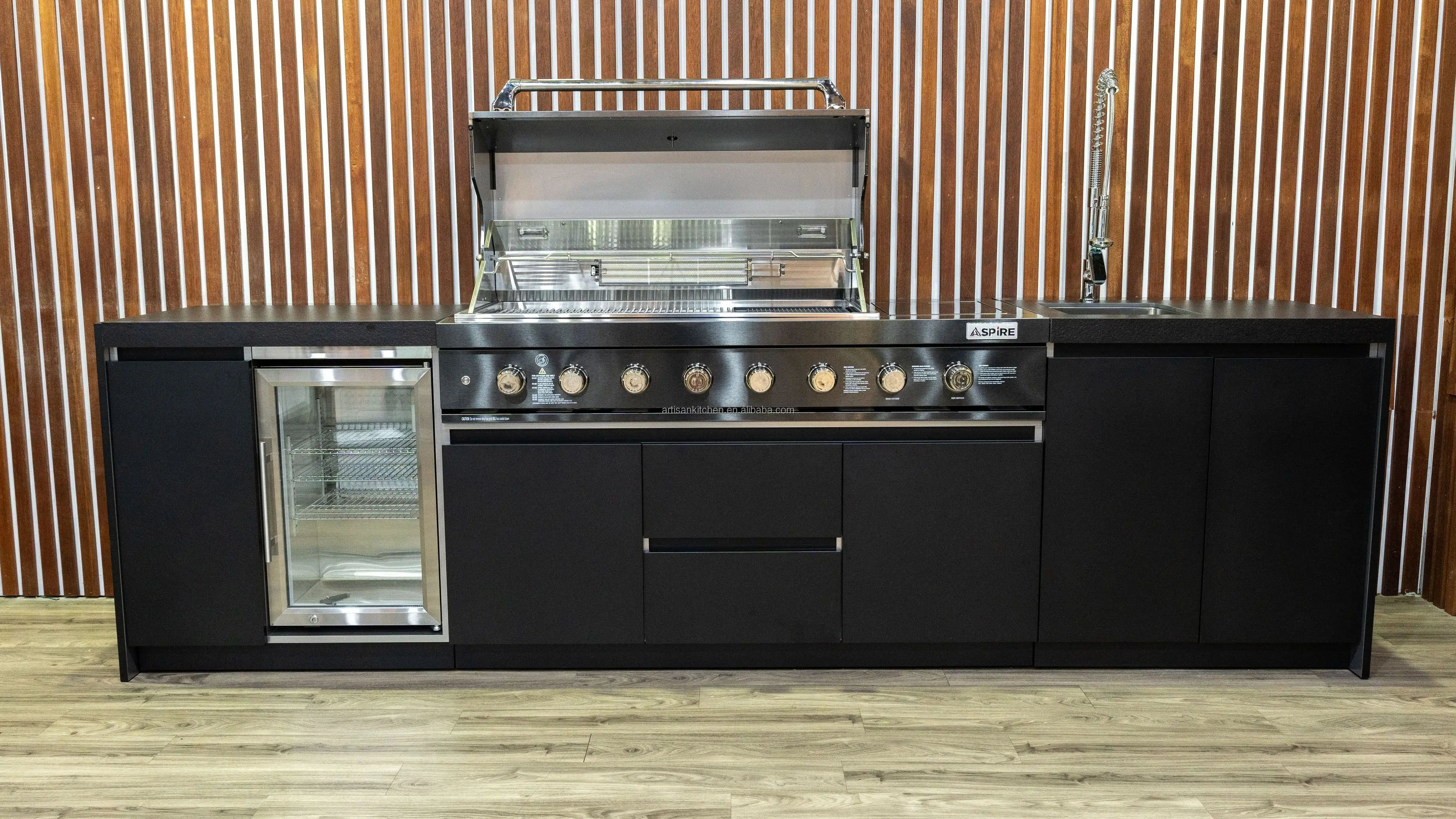 2025 Simple Design Black Stainless Steel Outdoor BBQ Kitchen