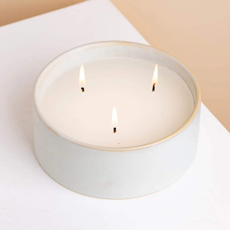 Nordic Style Large Capacity 3 Wick Candles Container White Custom Logo ...