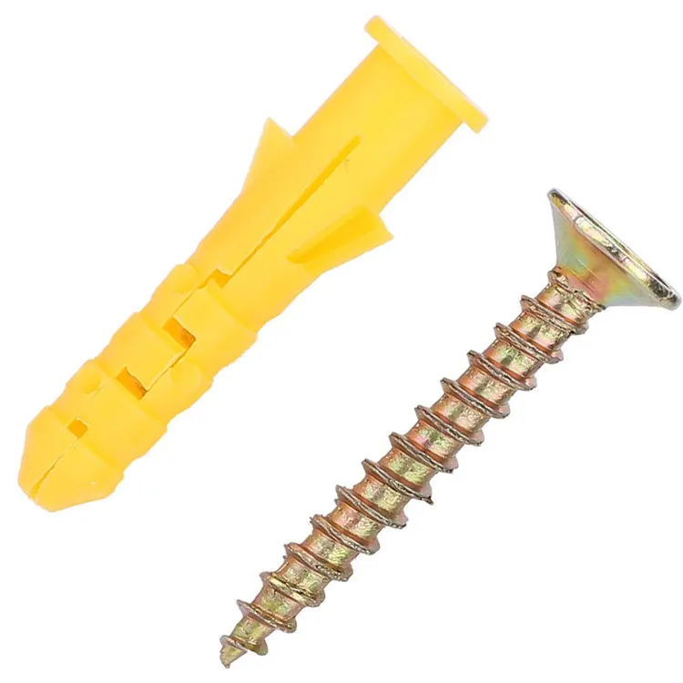 China Factory Wall Plug Frame Fixing Yellow Plastic Screw Wall Anchor ...