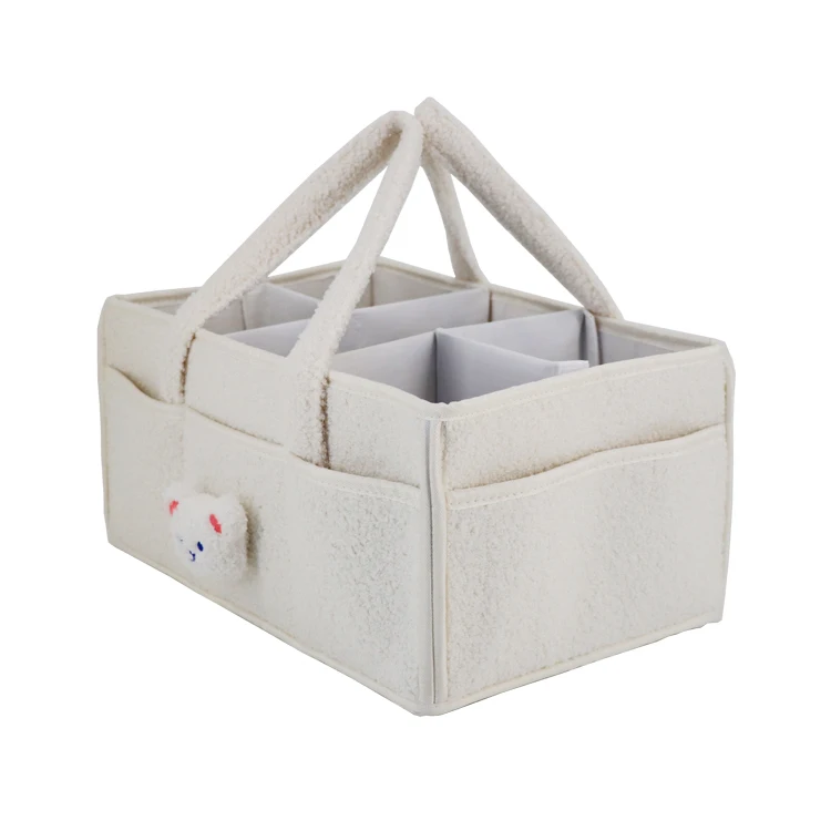 Customized Teddy Velvet Baby Diaper Caddy Organizer - Extra Large Nappy ...