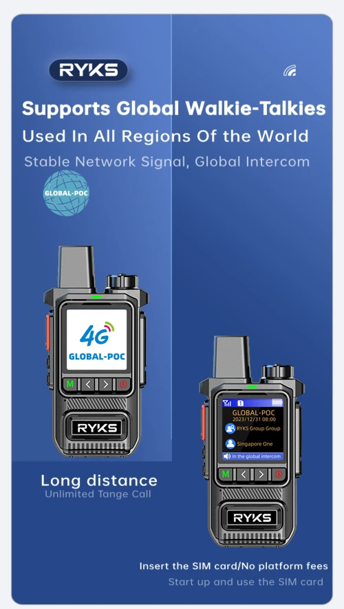 Long Distance PoC Radio Smart Sim Card Walkie Talkie 4G LTE Network ...