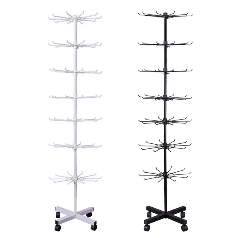 360 Degree Rotating Display Rack - 7-Layer Iron Shelf for Jewelry ...